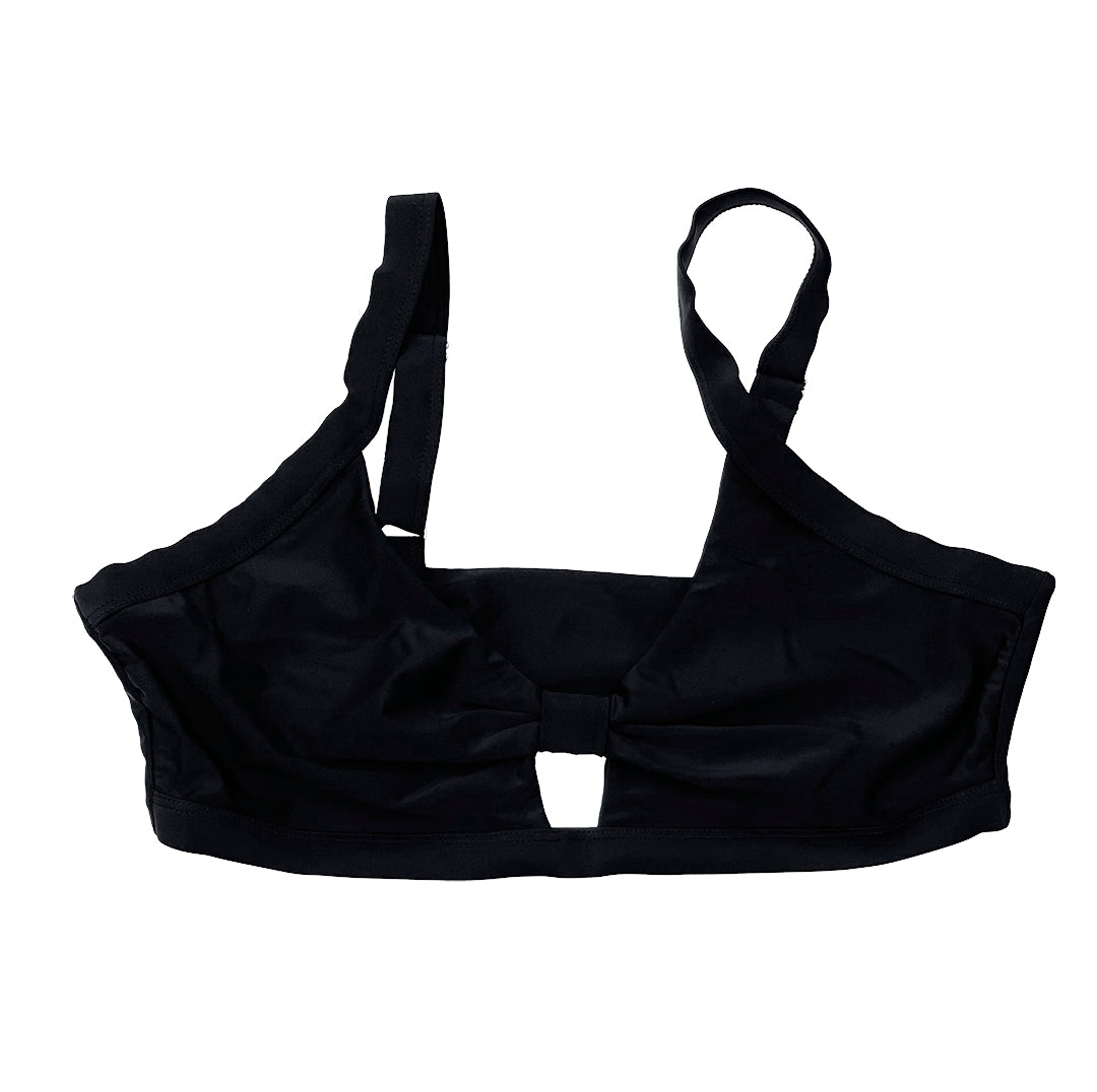 CURVY SIZE BLACK REPREVE® Keyhole Bikini Top & Bottom set | PLAY SALTY